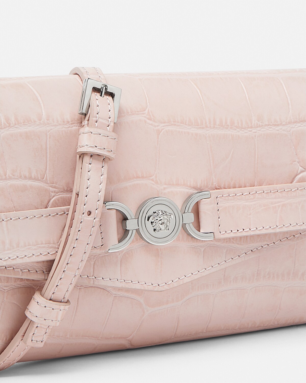 Versace Croc-Effect Medusa '95 Crossbody Bag | VERSACE