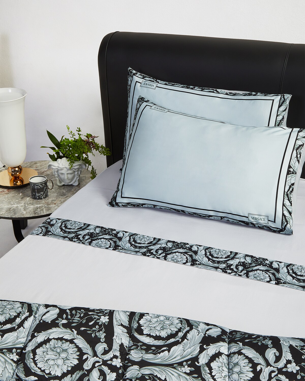 Barocco Full/Queen Bed Set Blue,Print | VERSACE IN