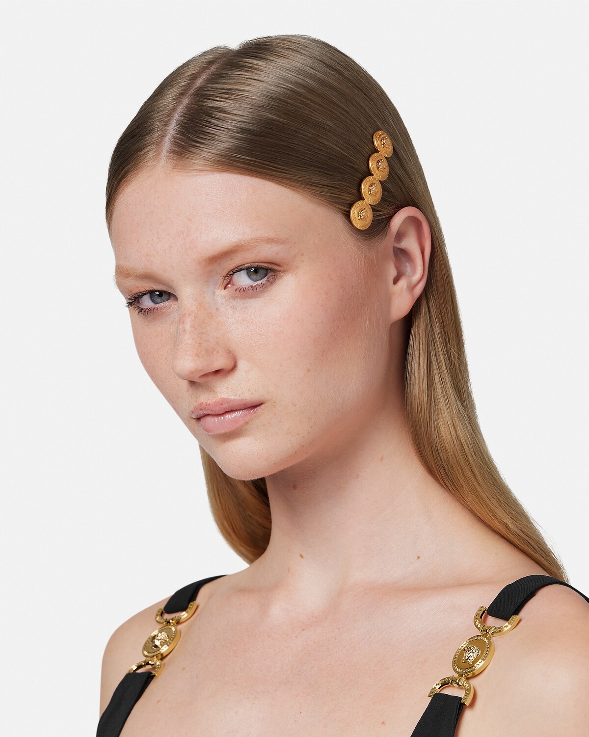 Left Medusa Tribute Hair Clip Gold | VERSACE US
