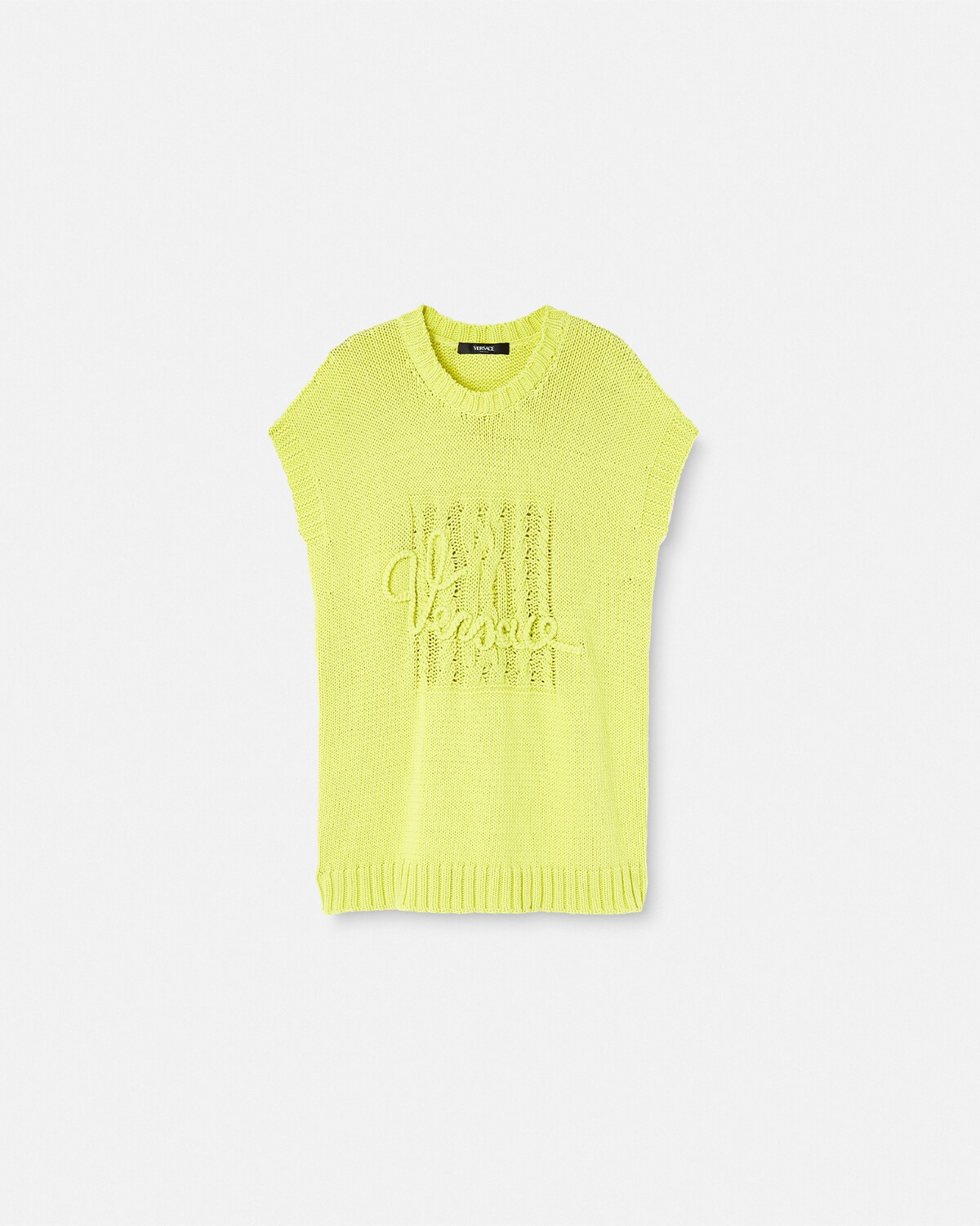 Versace Nautical Logo Knit Sweater Yellow | VERSACE US