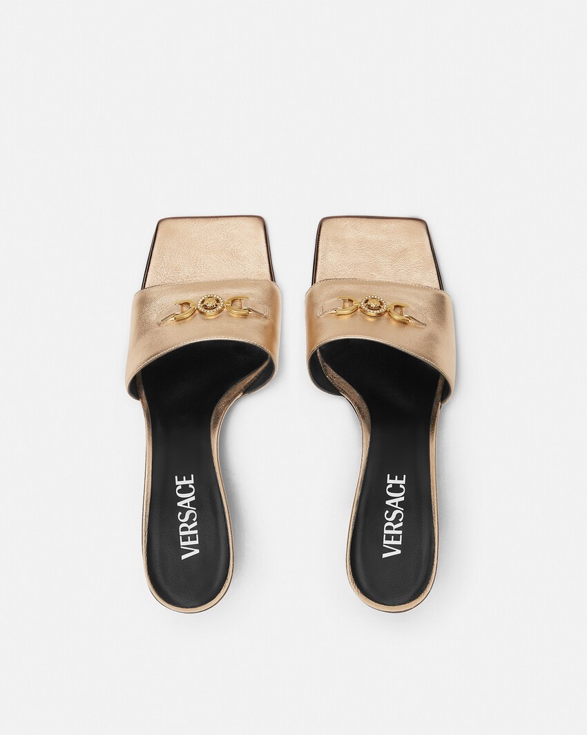 Medusa '95 Metallic Mules 55 mm Gold | VERSACE CA