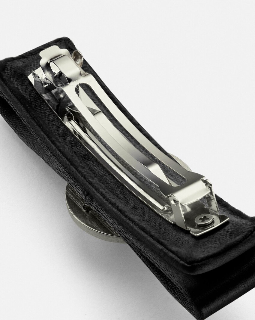 Gianni Ribbon Hair Clip Black | VERSACE