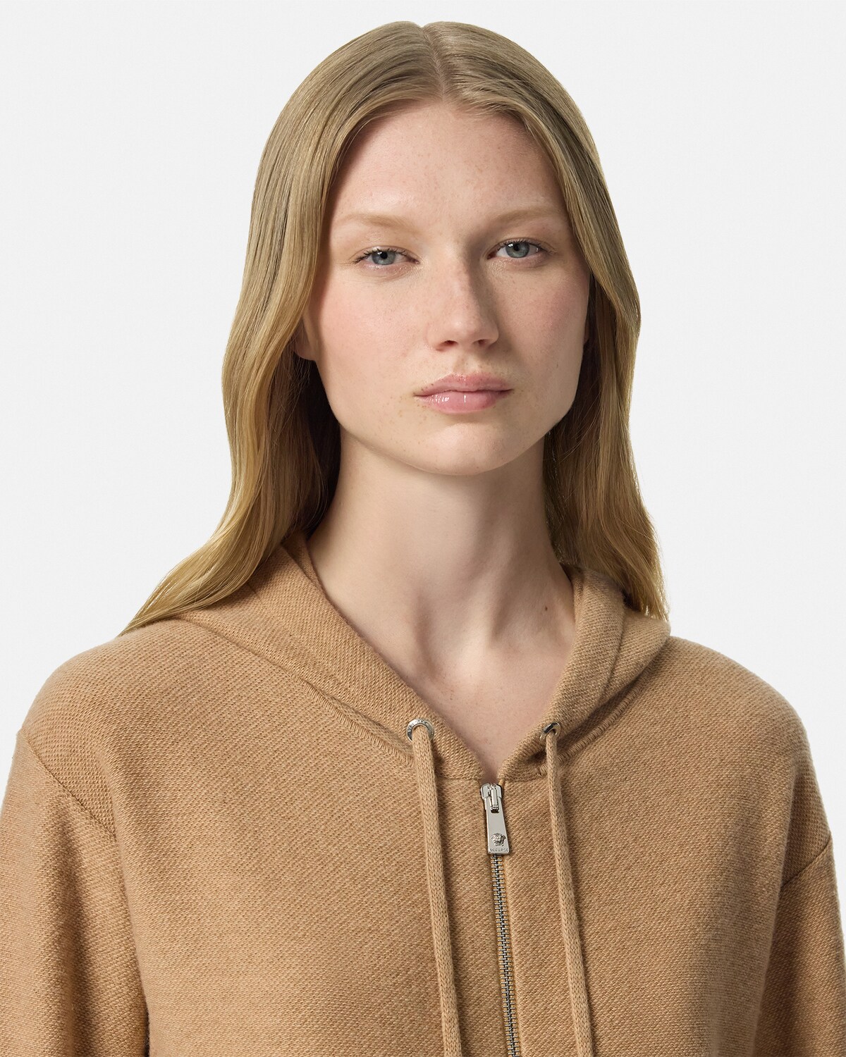 Medusa Towel Zip Hoodie Beige | VERSACE US