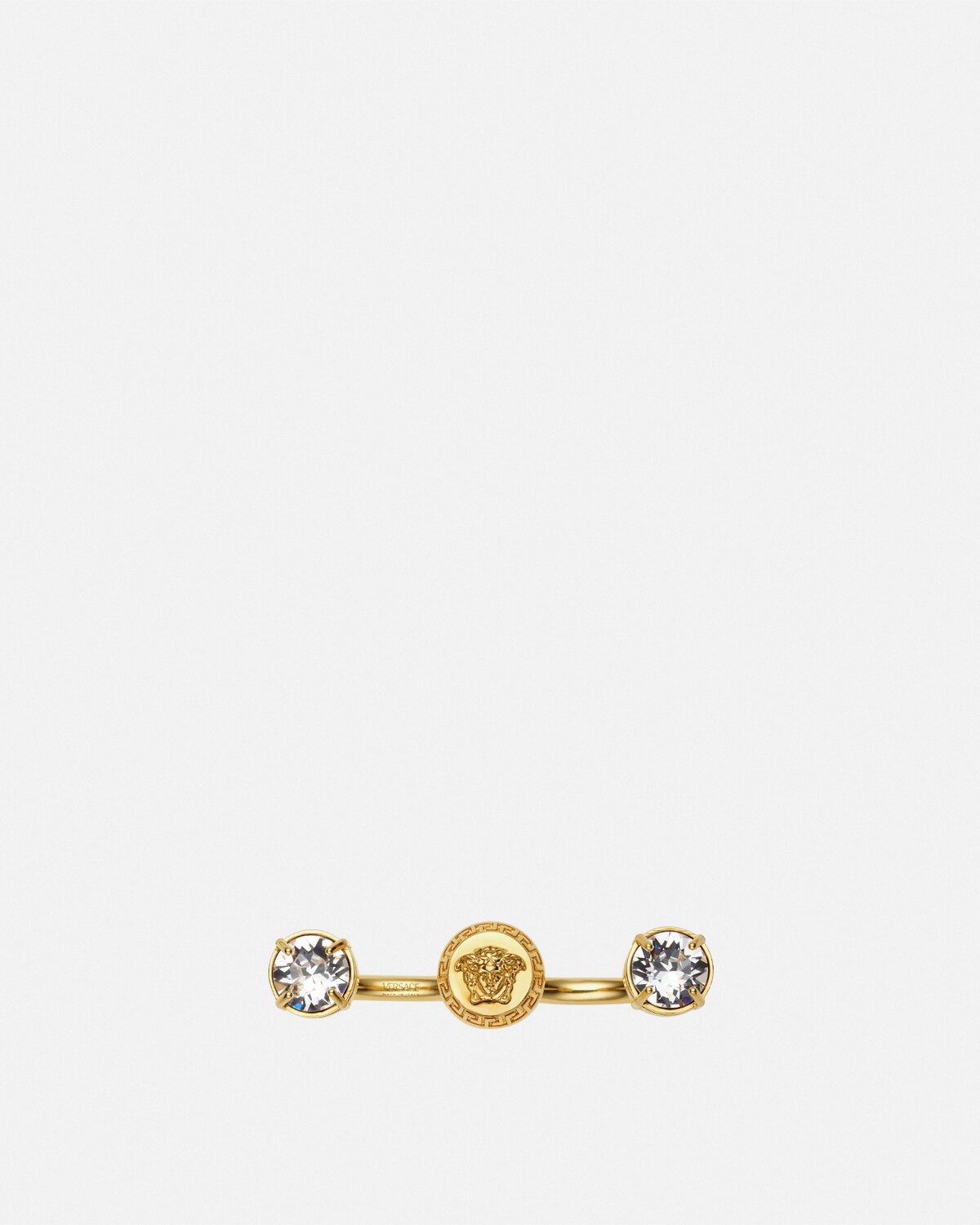 Crystal Medusa Round Cuff Ring | VERSACE US