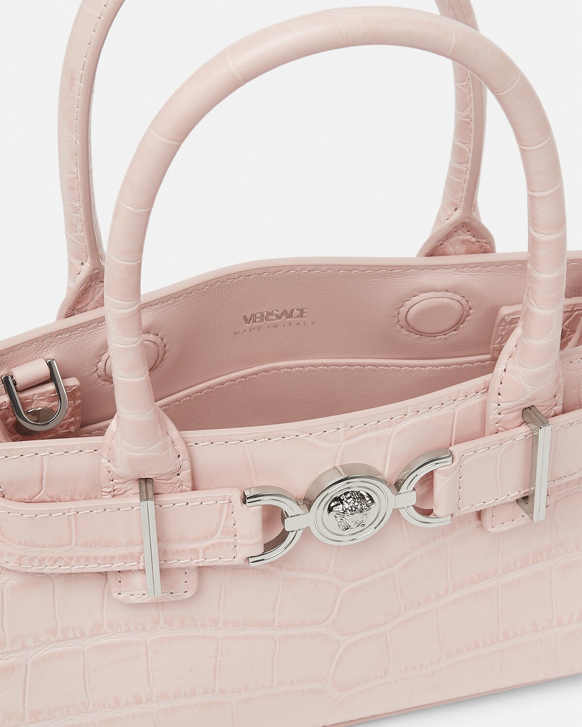 Versace Croc-Effect Medusa '95 Small Tote Bag | VERSACE