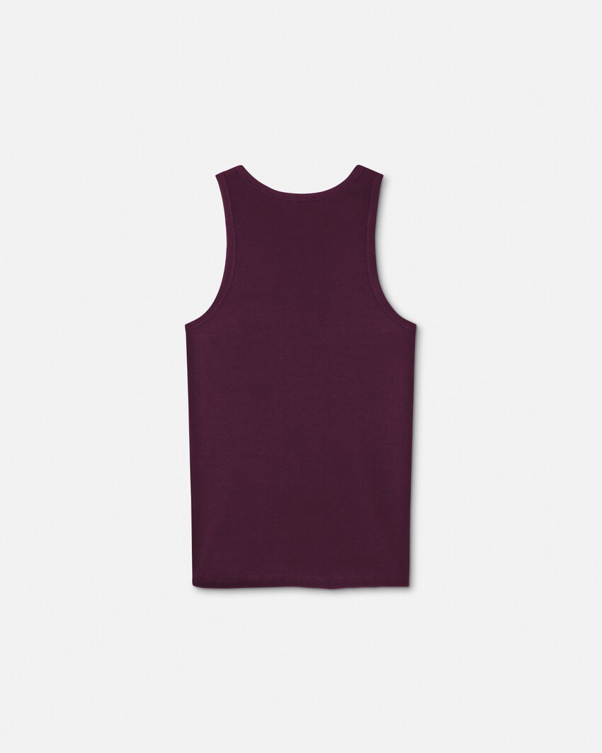 Logo Ribbed Tank Top Burgundy | VERSACE