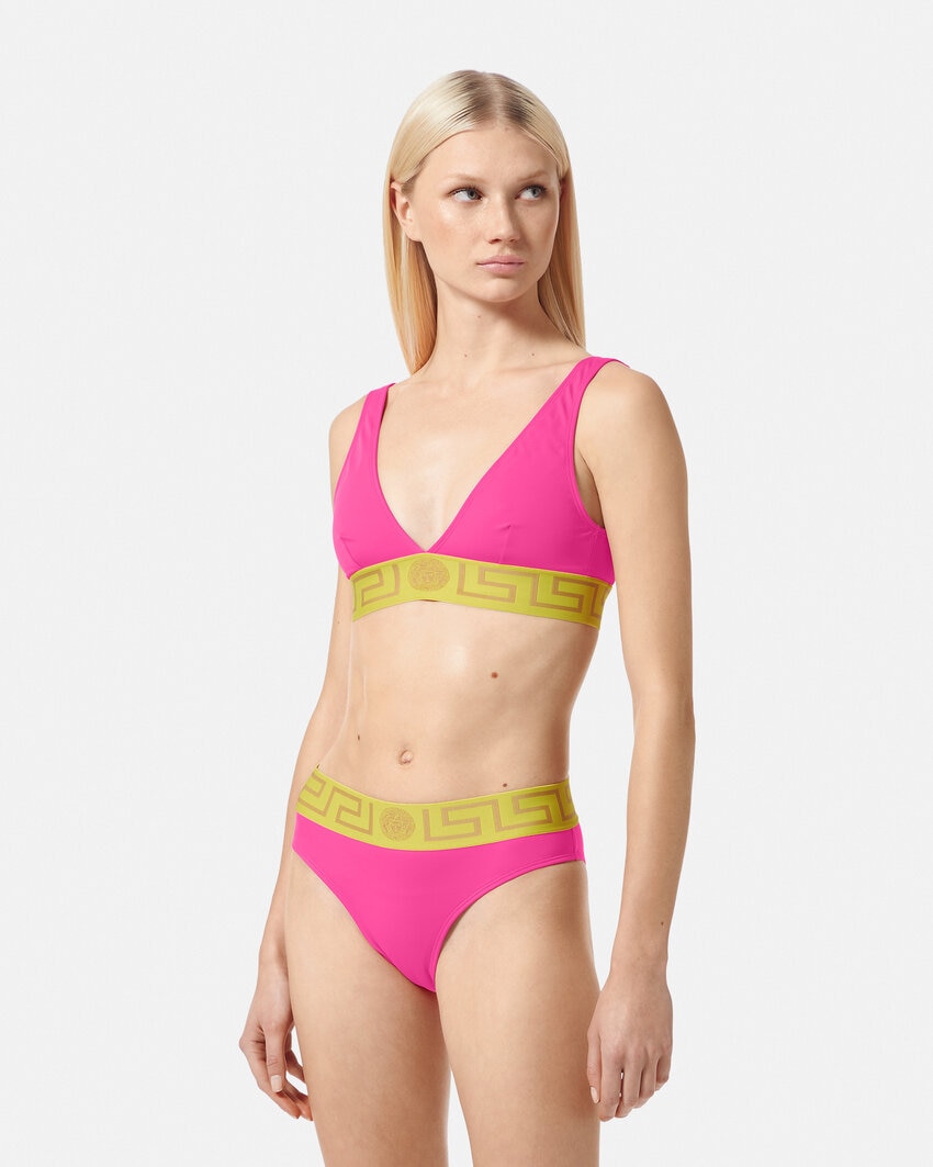 Greca Border Bikini Bottoms Pink Versace Us