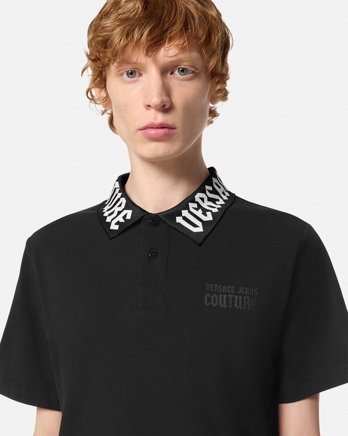 Gothic Logo Regular-Fit Polo Shirt | VERSACE ZA