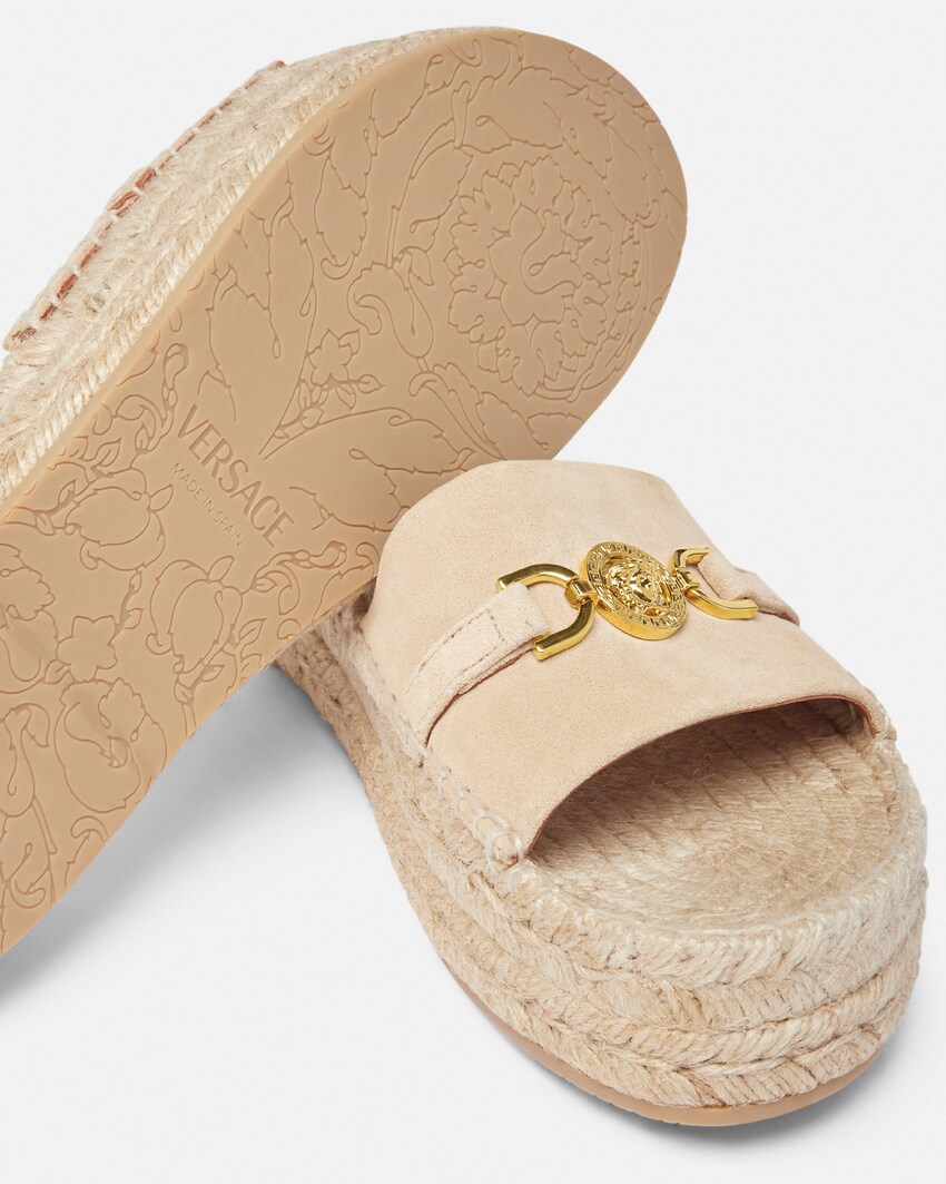 Medusa '95 Suede Espadrilles 30 mm Beige | VERSACE US