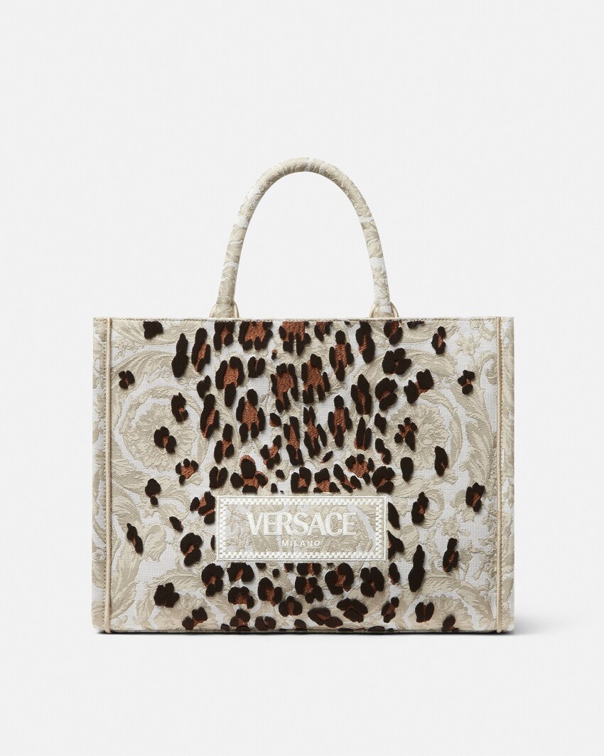 Wild Leopard Athena Medium Tote Bag Animalier | VERSACE IN