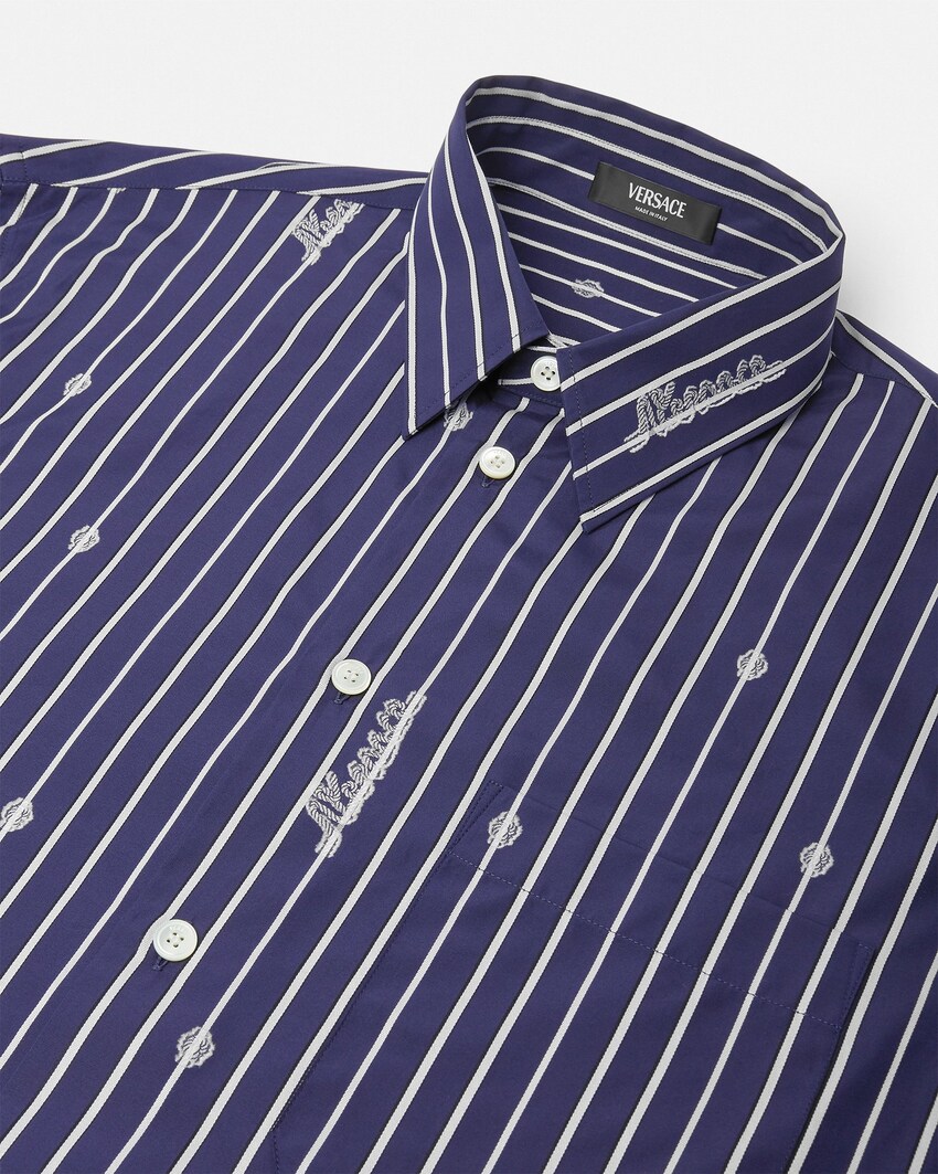 Camisa Versace Nautical Stripe Azúl | VERSACE MX