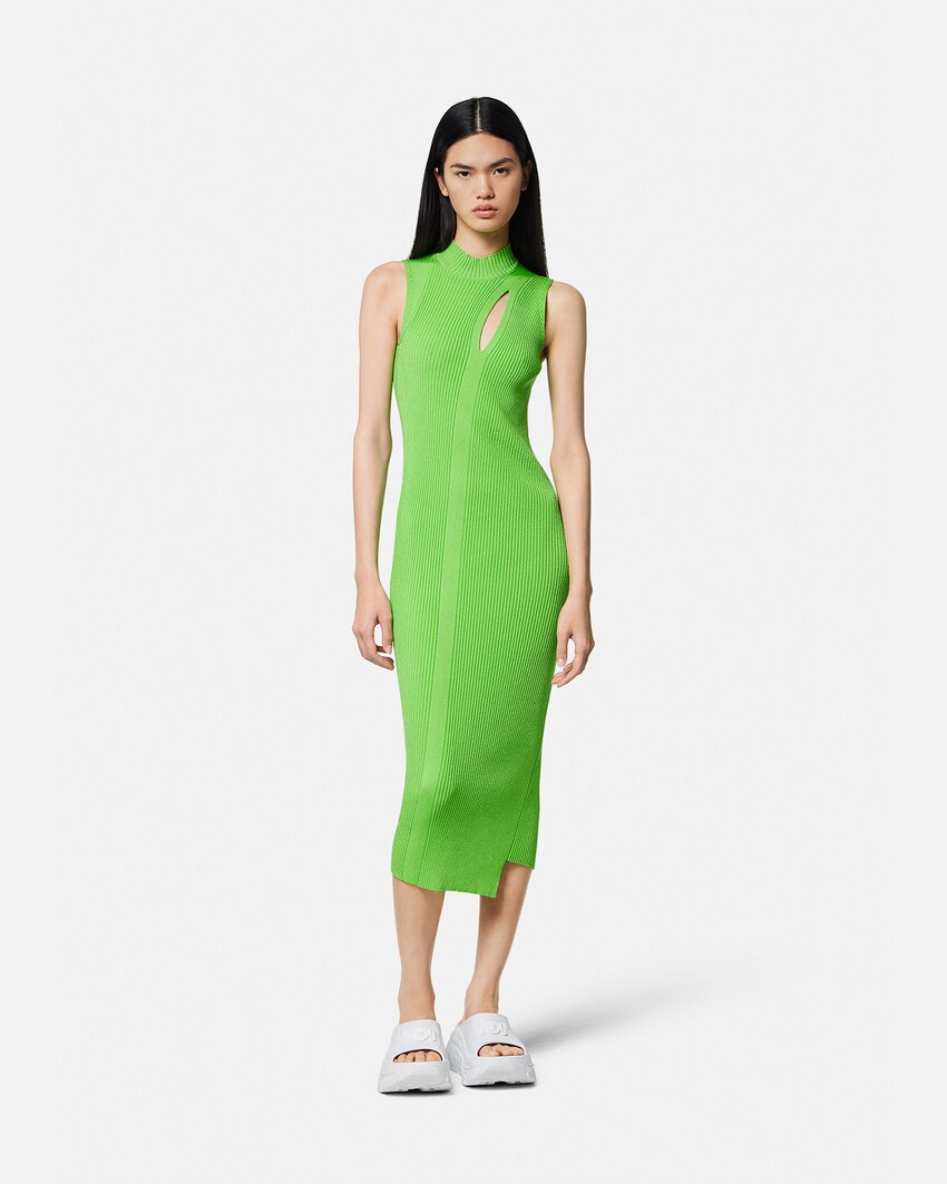Versace Slashed Turtleneck Midi Dress for Women | Online Store EU