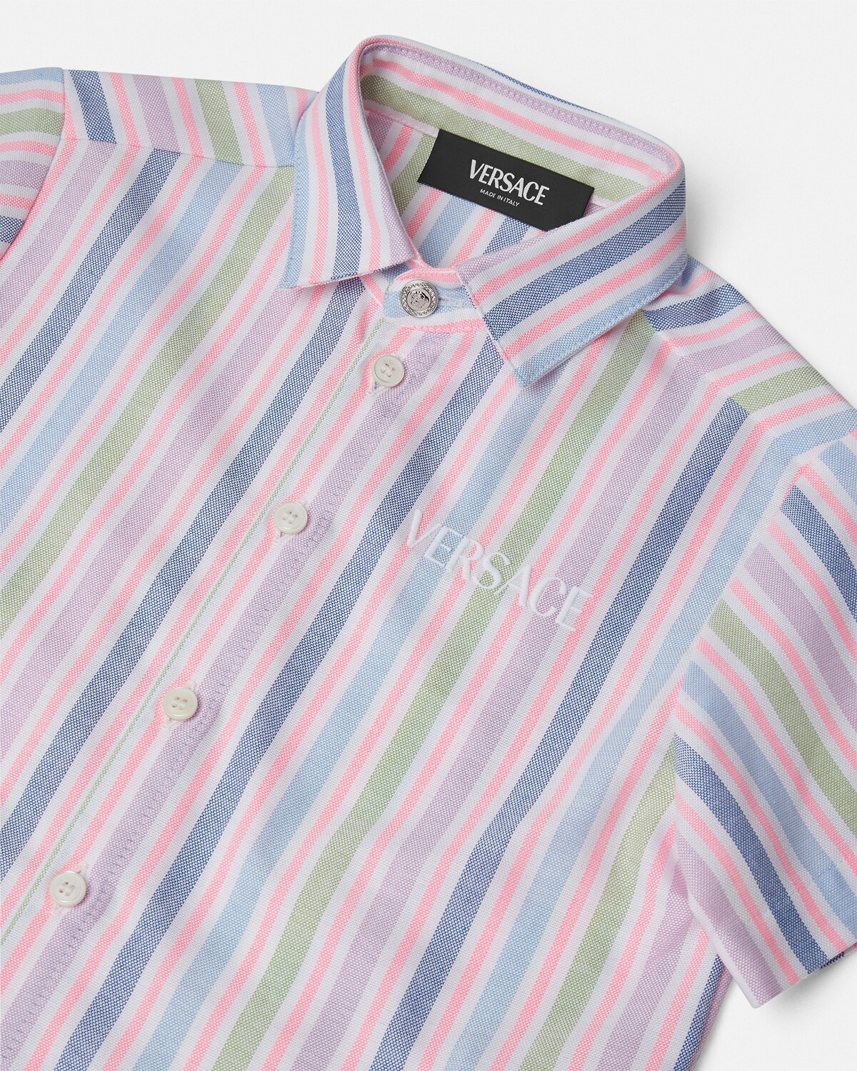 Camisa Versace Logo Kids con rayas Multicolor | VERSACE