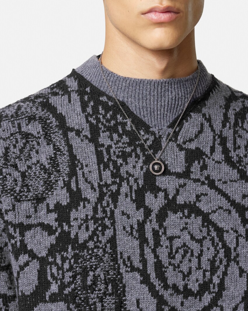 Barocco Knit Sweater Black | VERSACE US