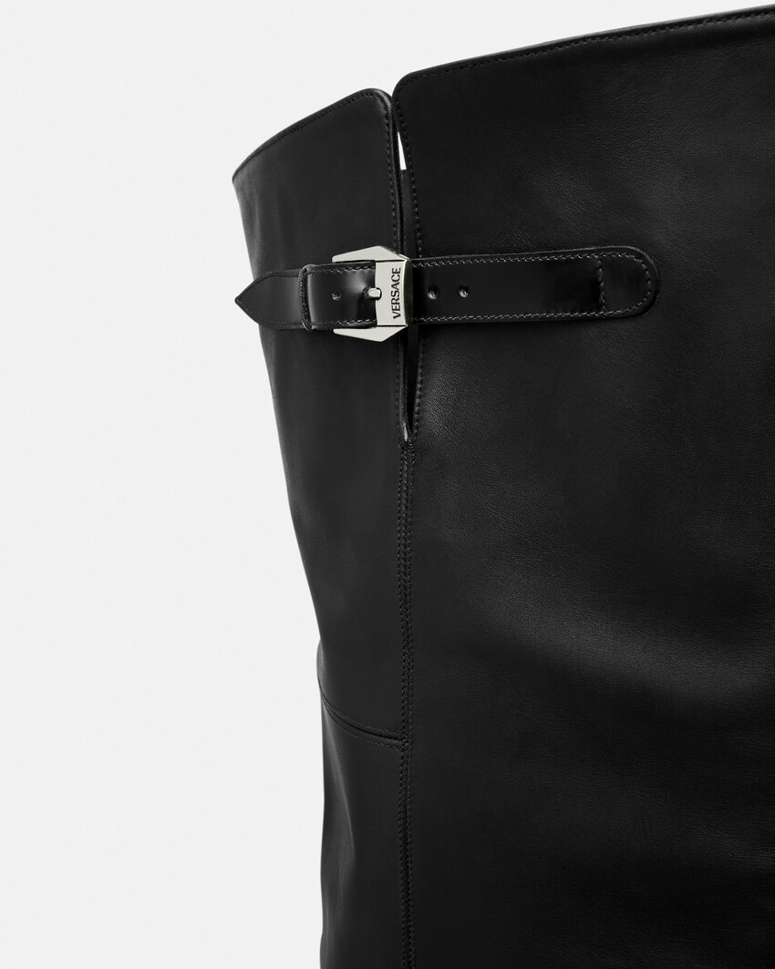 Texano Thigh High Boots 40 Mm Black Versace Us