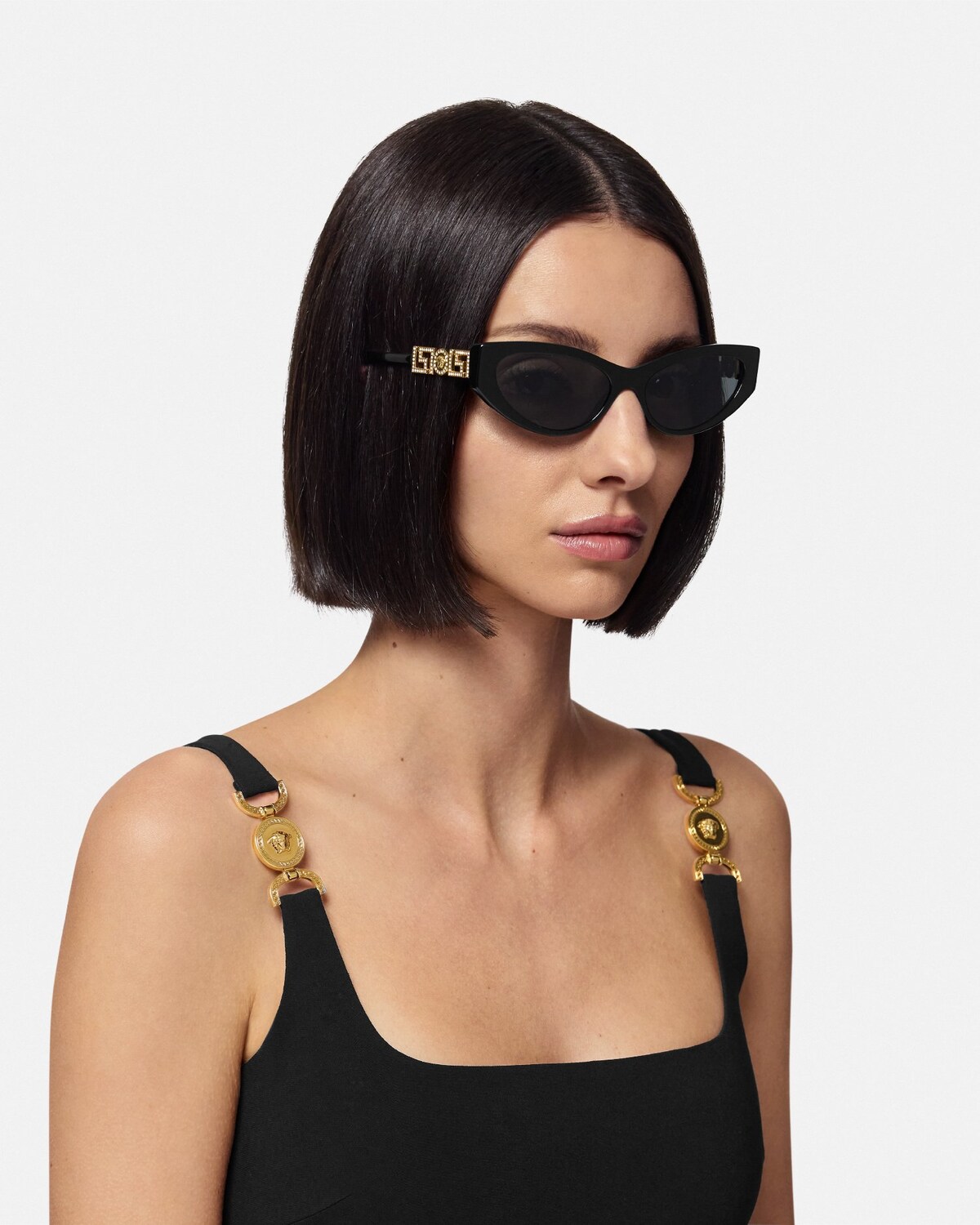 Greca Strass Cat-Eye Sunglasses | VERSACE AU
