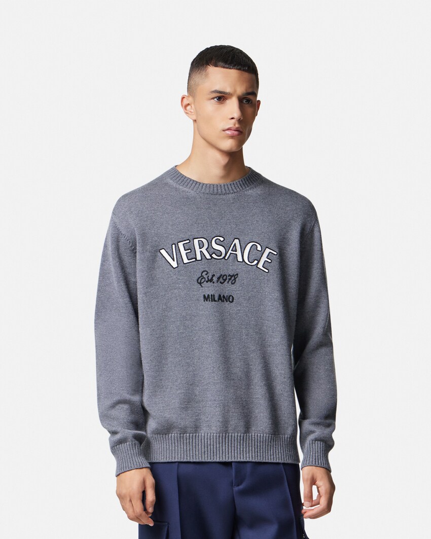 Versace Milano Stamp Sweater Gray | VERSACE