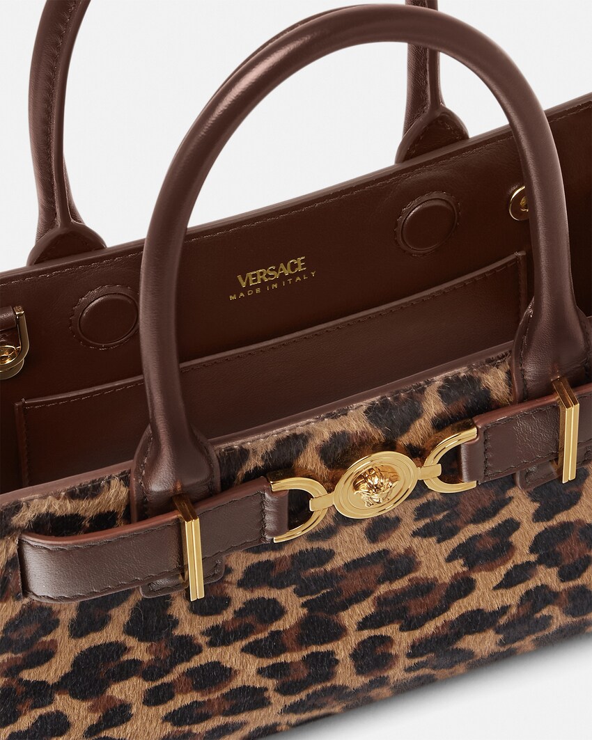 Leopard Medusa '95 Small Tote Bag Animalier | VERSACE AU