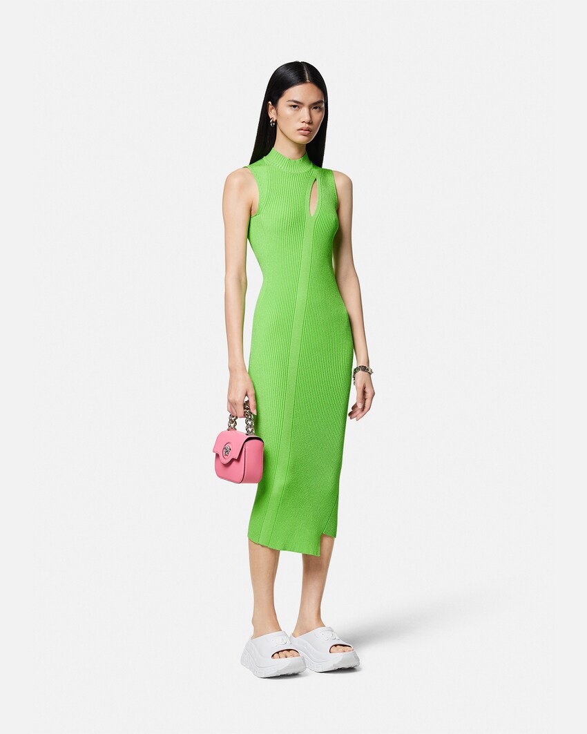 Versace Slashed Turtleneck Midi Dress for Women | Online Store EU