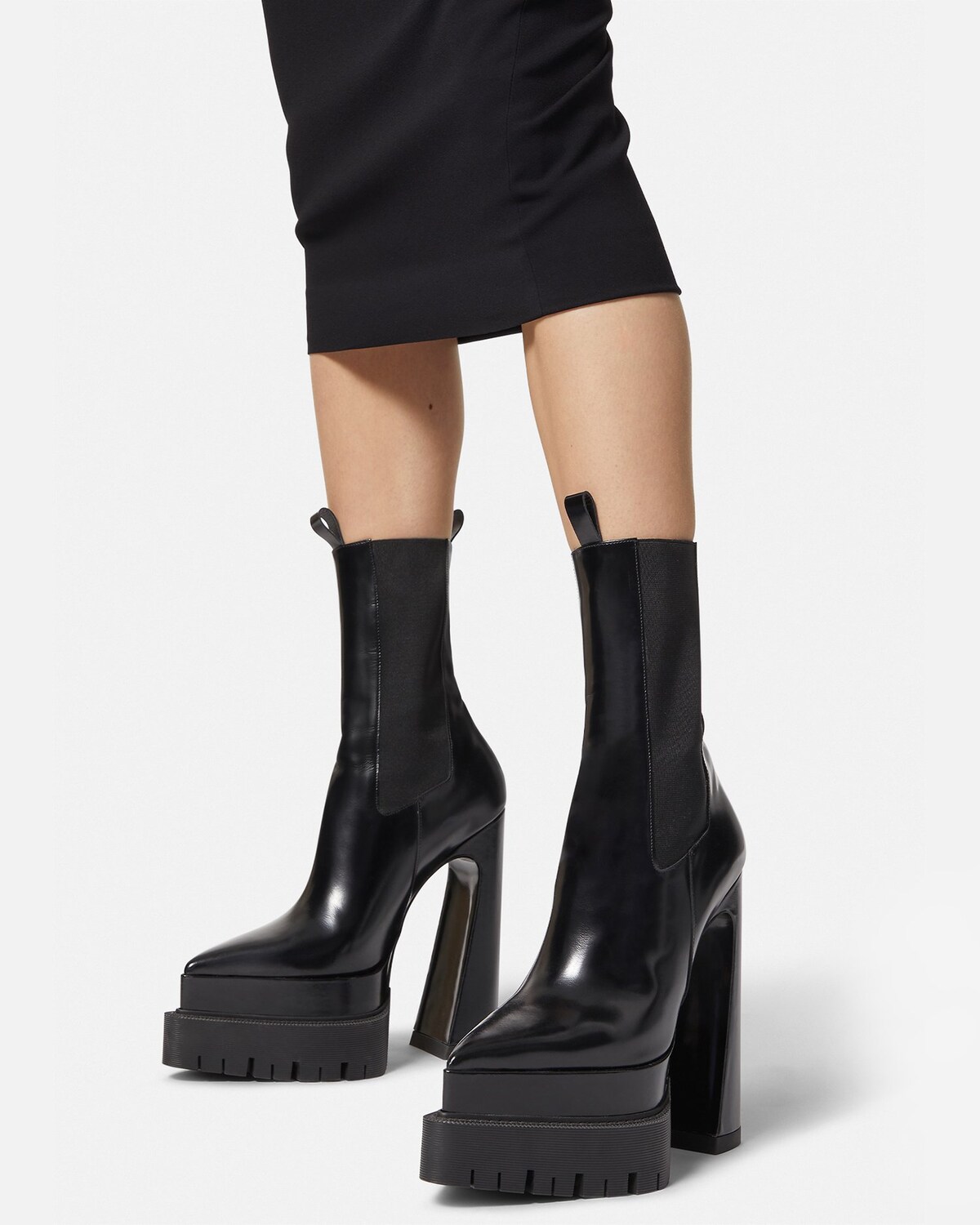 Versace Aevitas Pointy Platform Boots for Women | US Online Store