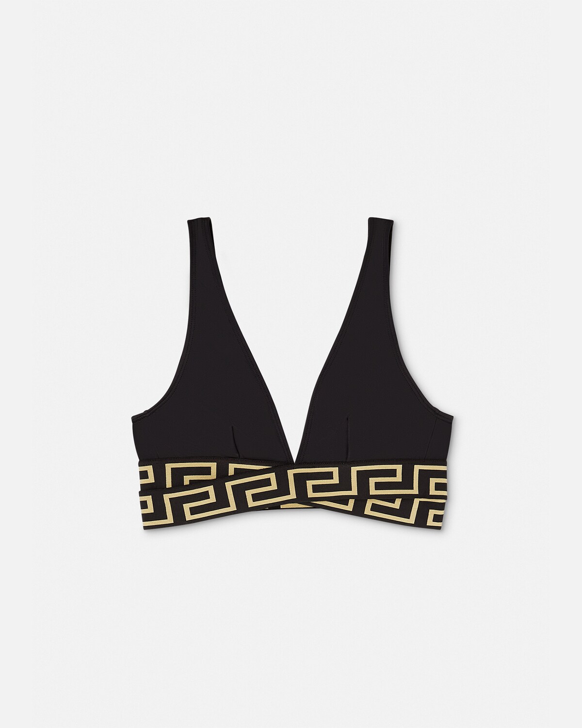 Greca Border Triangle Bikini Top Black | VERSACE UK