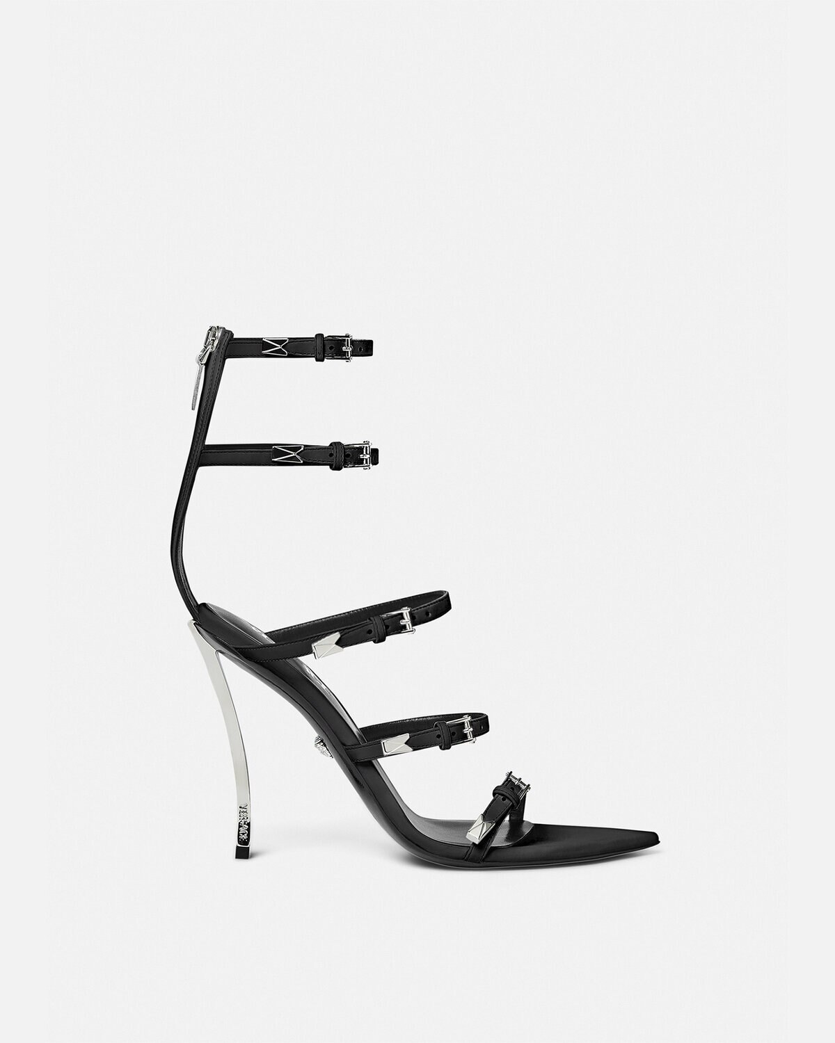 Pin Point Sandals Black Silver Versace Ca