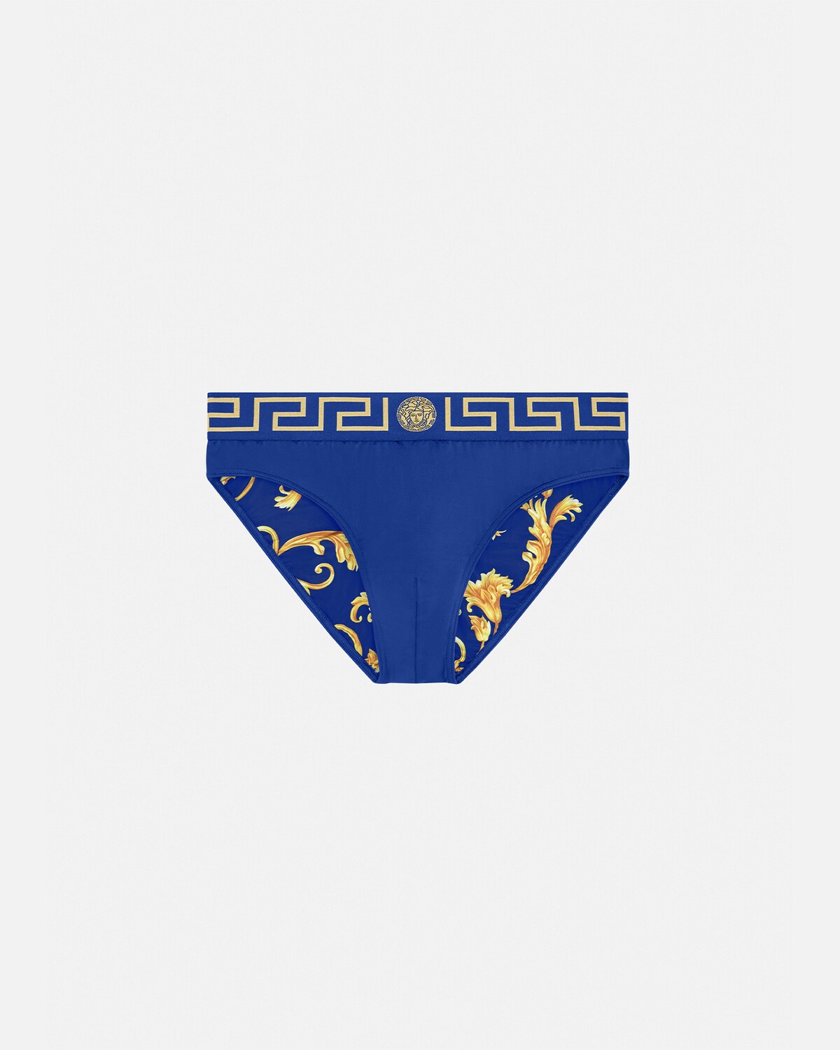 Greca Border Swim Briefs Blue | VERSACE AU