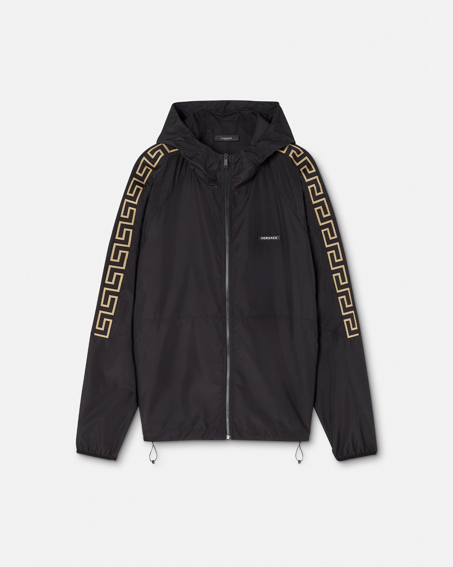 Versace Greca Nylon Gym Track Jacket In Black | ModeSens