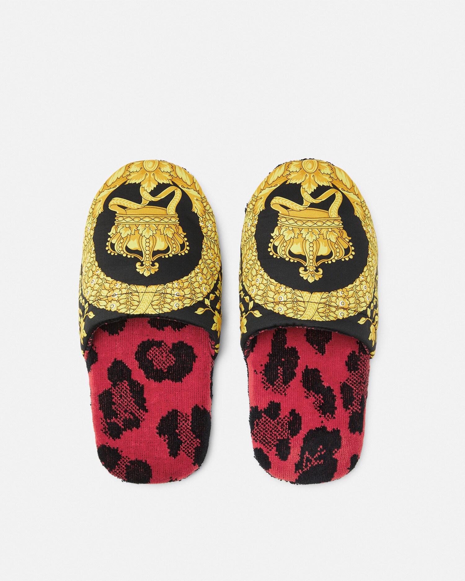 Versace Wild Barocco Slippers In Imprimer+rouge | ModeSens