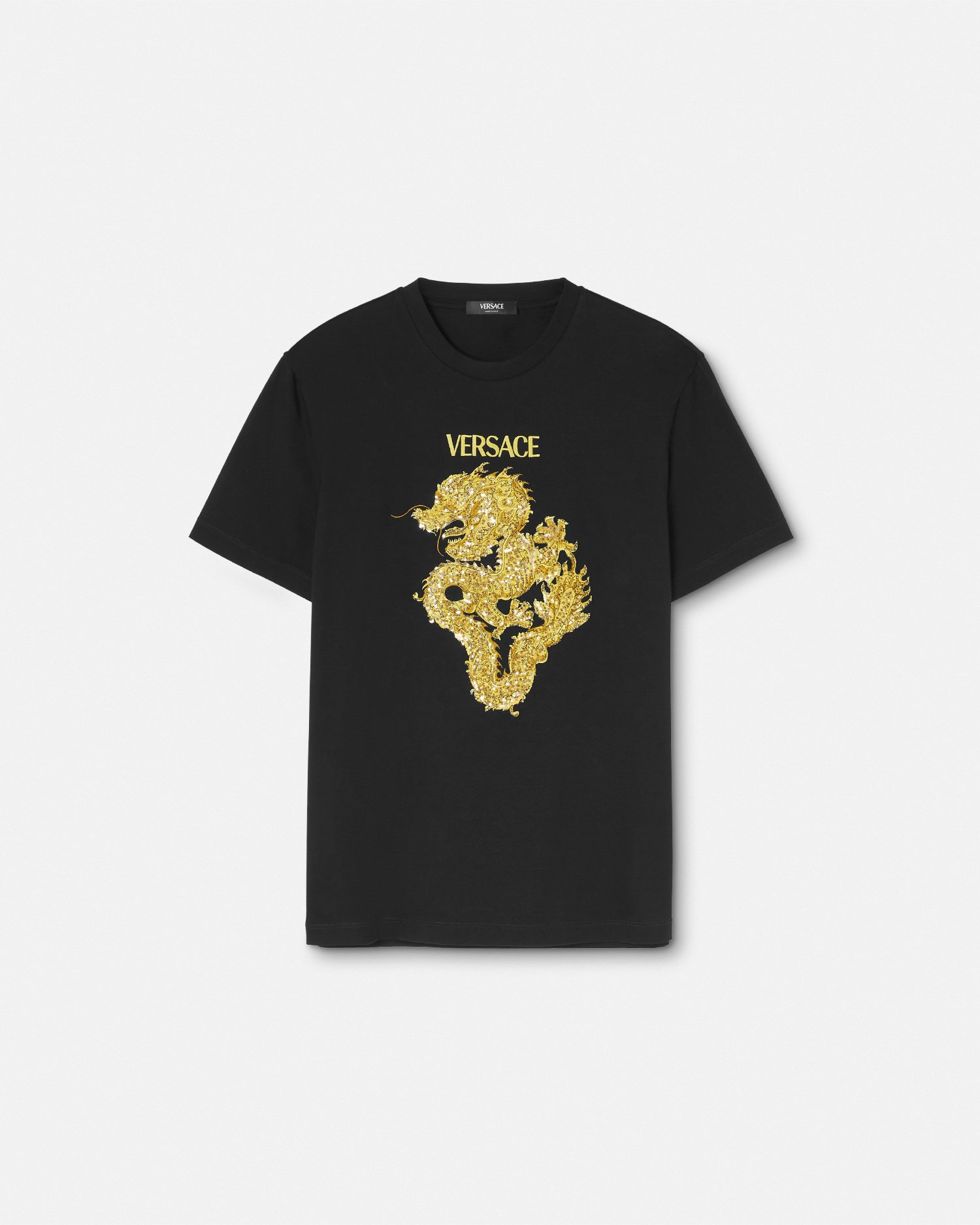 Versace Embellished Year Of The Dragon T-shirt In Black | ModeSens