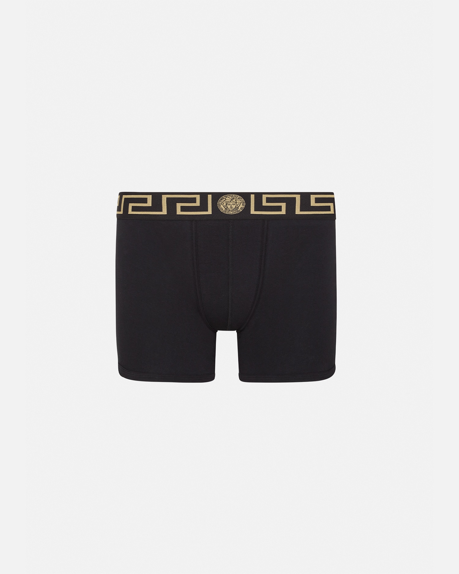 Versace Underwear E Beachwear Greca Border Long Trunks In Black | ModeSens