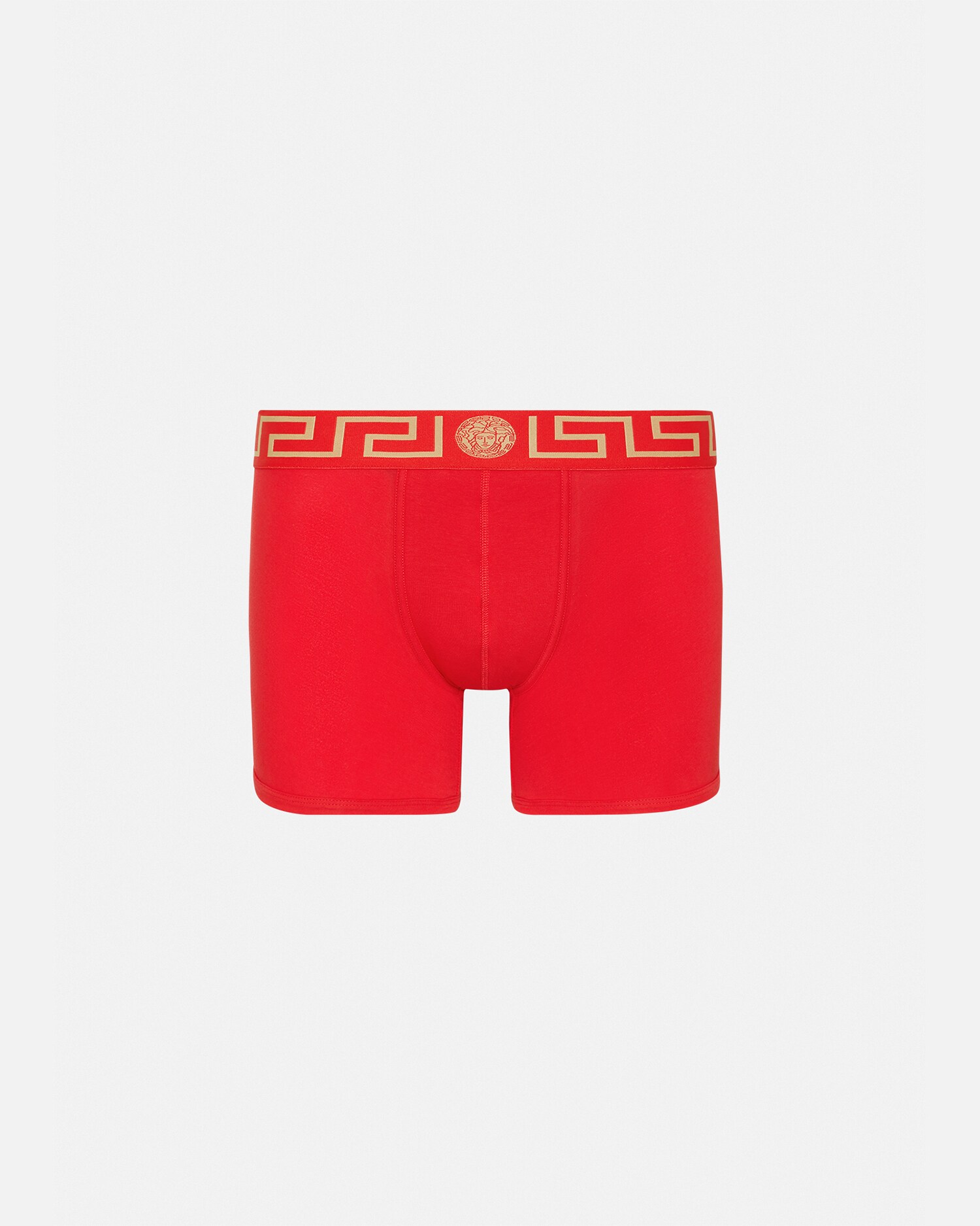 Versace Underwear E Beachwear Greca Border Long Trunks In Red | ModeSens